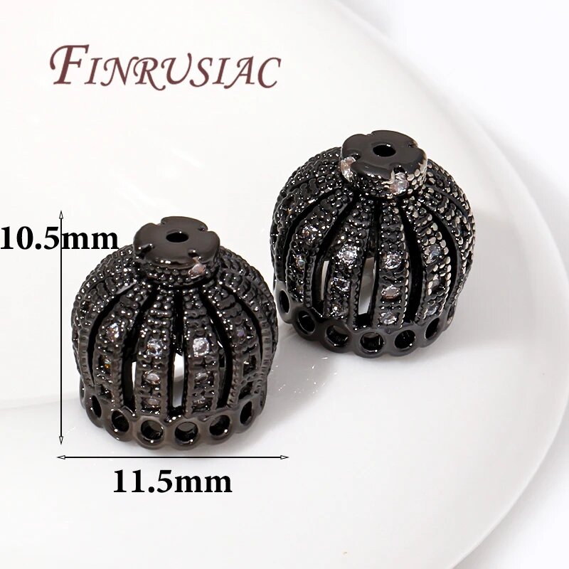 Золотые короны для браслетов FINRUSIAC, 6 штук 4 Pieces, Black Plated