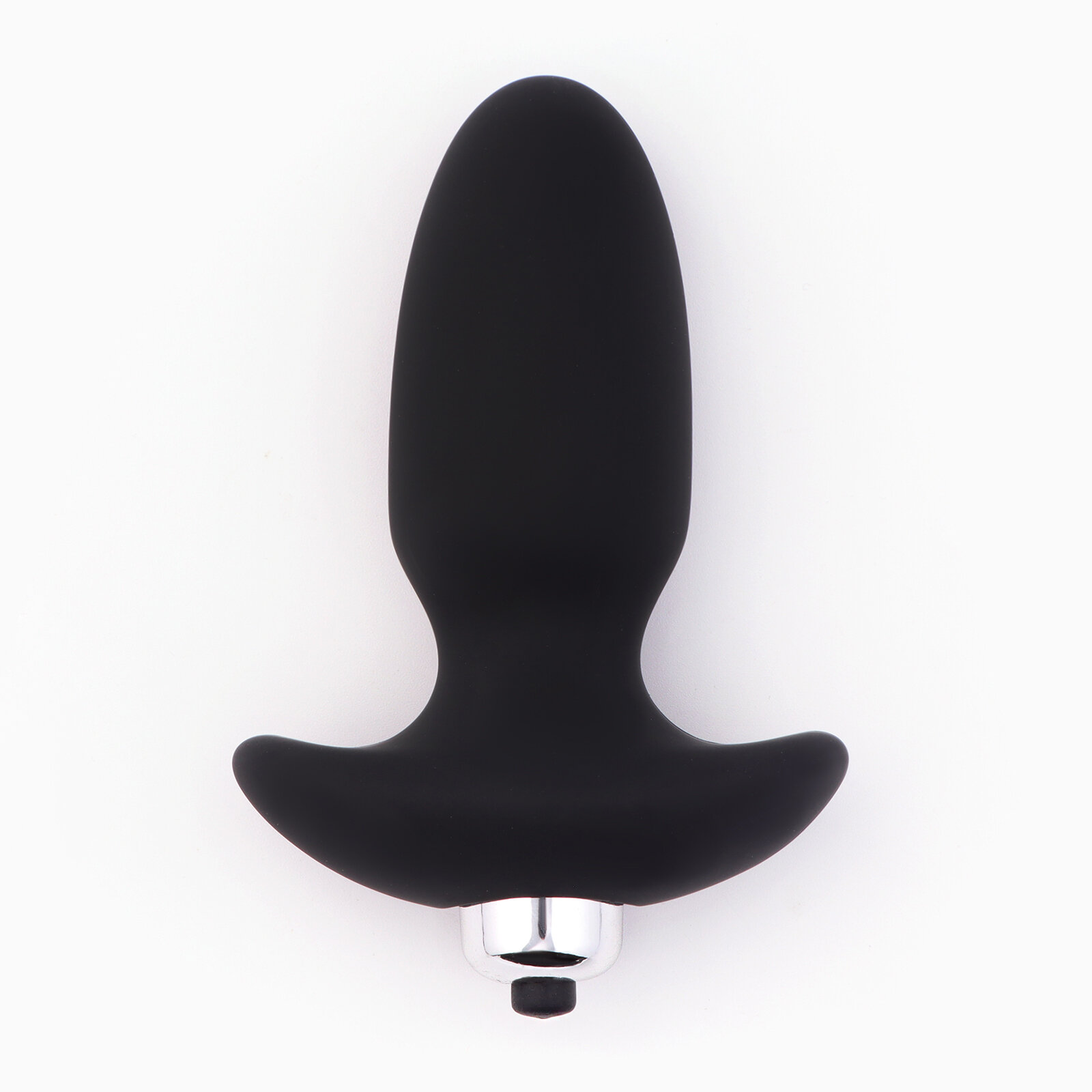 Анальная вибровтулка с вибропулей, 7.5×3.5 см, софт-силикон, черный