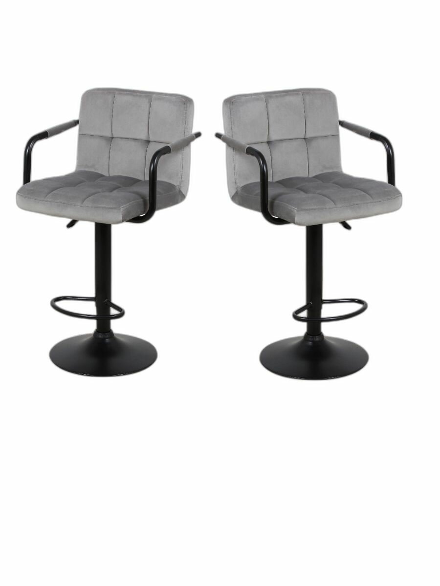 Барные стулья для кухни, поворотные барные стулья велюр, комплект из 2 шт Паркер АРМ (оригинал)