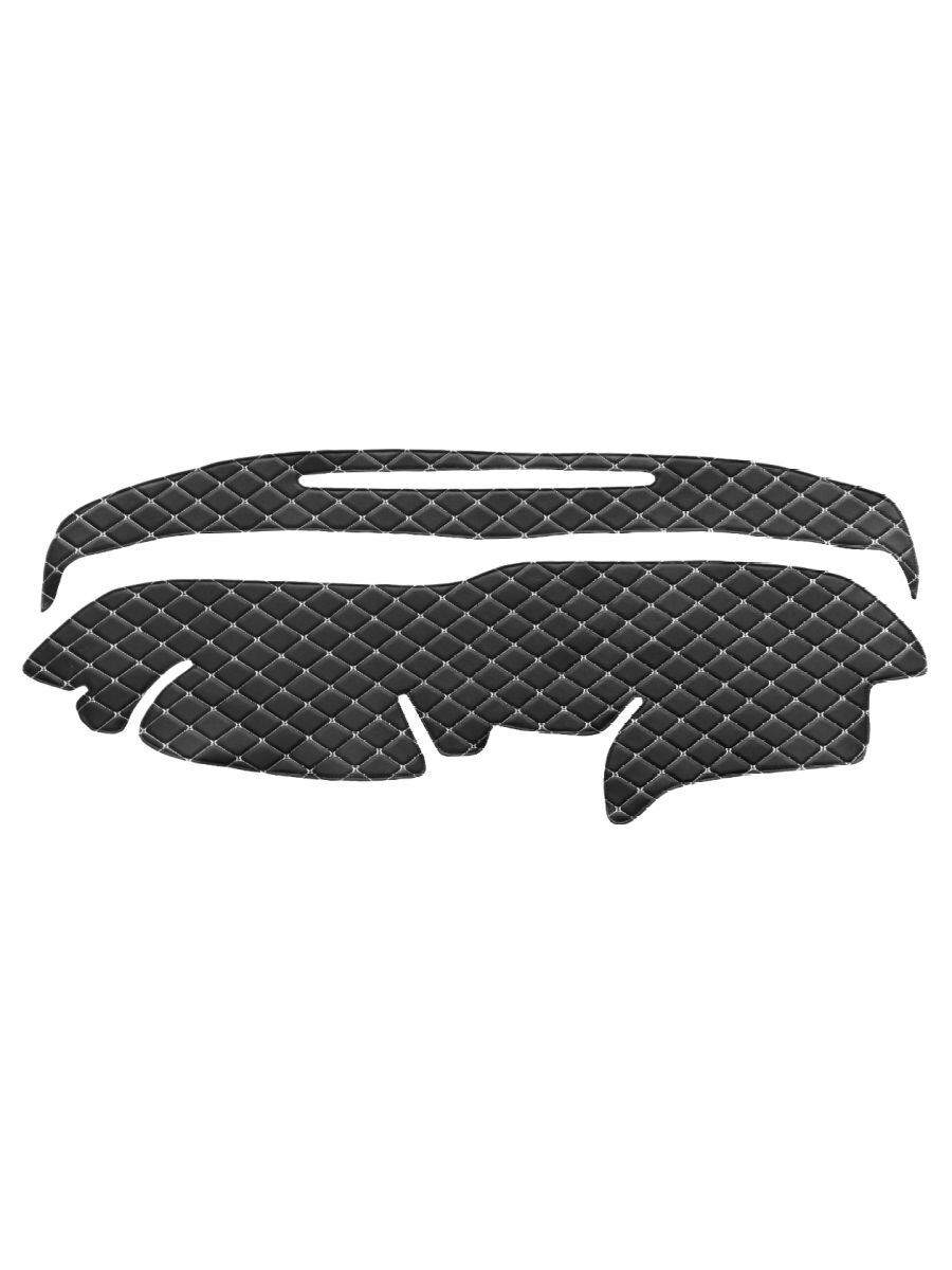 Накидка на панель приборов ВАЗ 2110, 2111, 2112 старого образца черный ромб белая нить