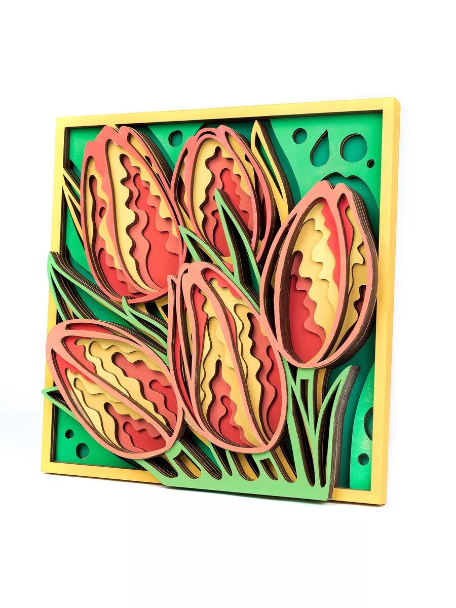 3D картина по номерам тюльпаны