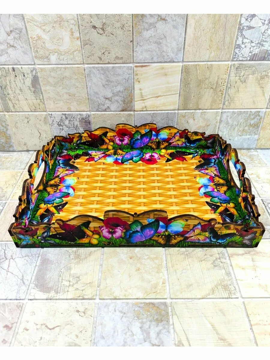 Поднос большой Бабочки