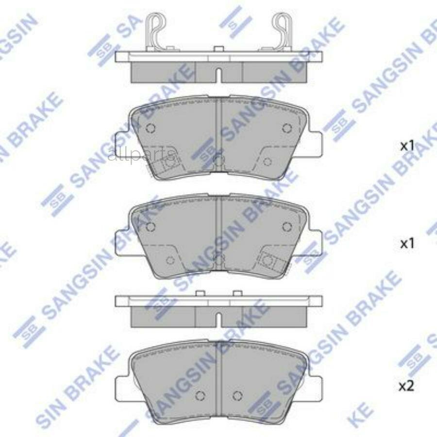 SANGSIN BRAKE SP1401(SD) Колодки торм. диск. задние ACCENT AVANTE(MD) R 11- (HI-Q SEVERE DUTY)