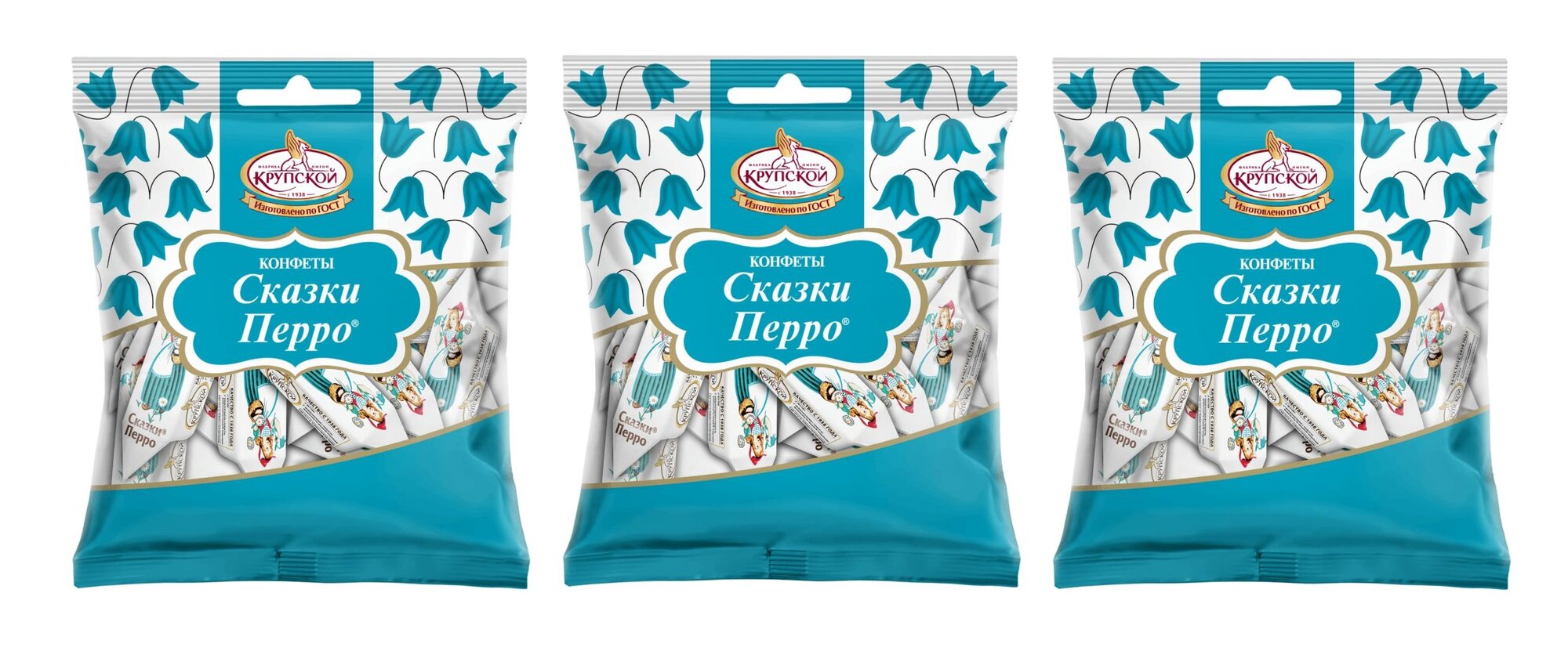 Конфеты КФ им. Н. К. Крупской "Сказки Перро", молочный шоколад, 200 г, 3 шт