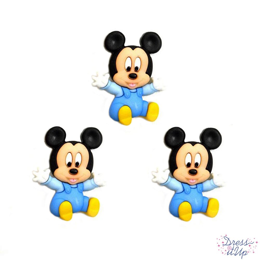 Пуговицы декоративные JESSE JAMES на ножке "Малыш Микки", пластик, 3 шт