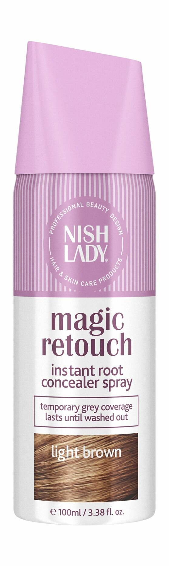 NISHLADY Ретушь волос Hair Magic Retouch Light Brown, 100 мл, светло-коричневый