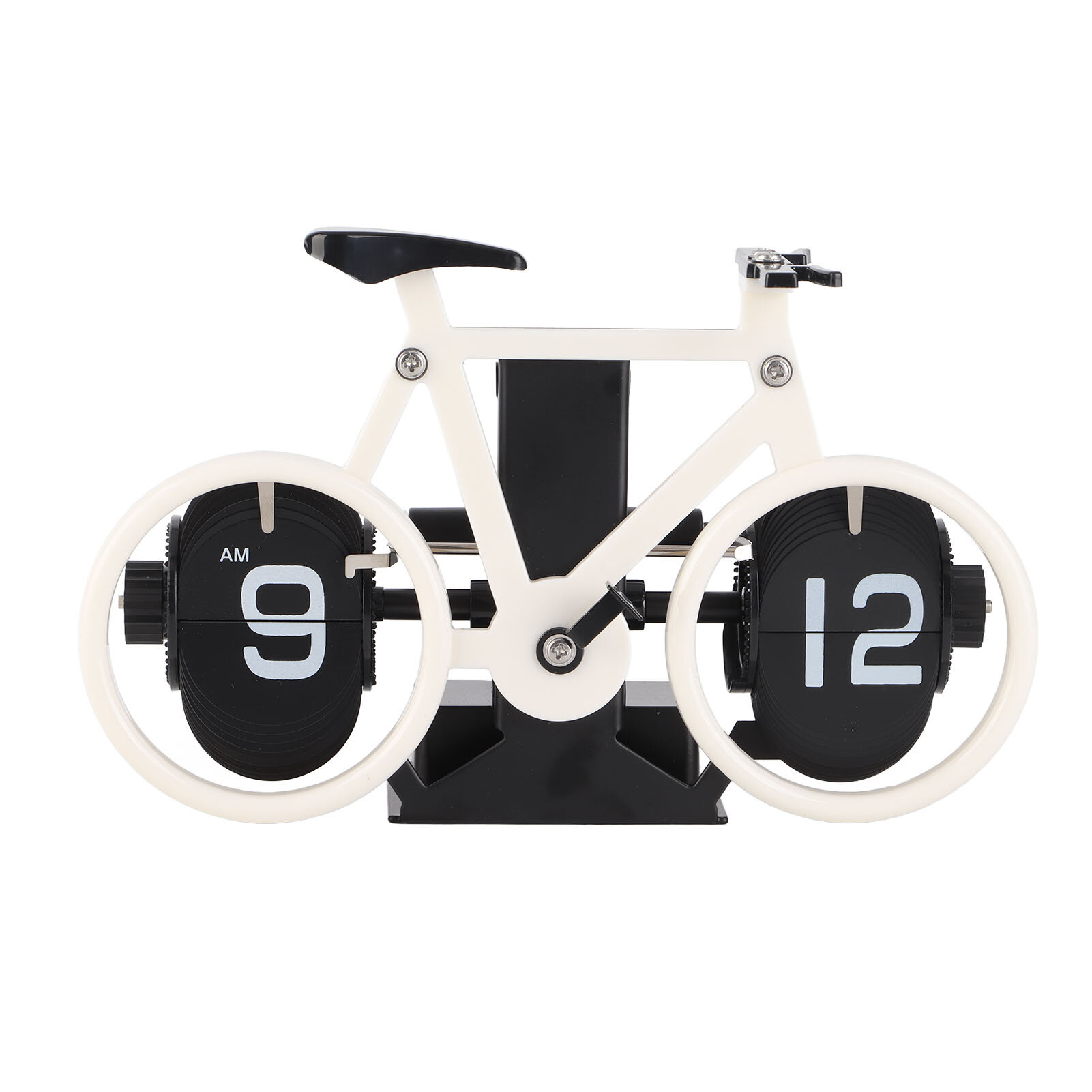 Белые винтажные настольные часы-раскладушка в стиле ретро, механические настольные часы в форме велосипеда, таймер с батарейным питанием и напоминанием о таймере для офиса, домашнего декора