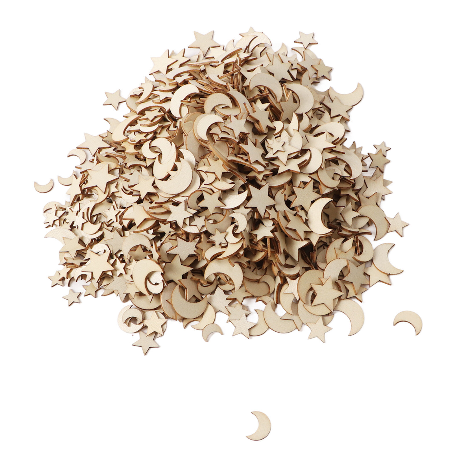 1000 шт. деревянных фигурок в виде луны и звезд, незаконченные формы для поделок своими руками, скрапбукинга, домашнего декора и художественных проектов