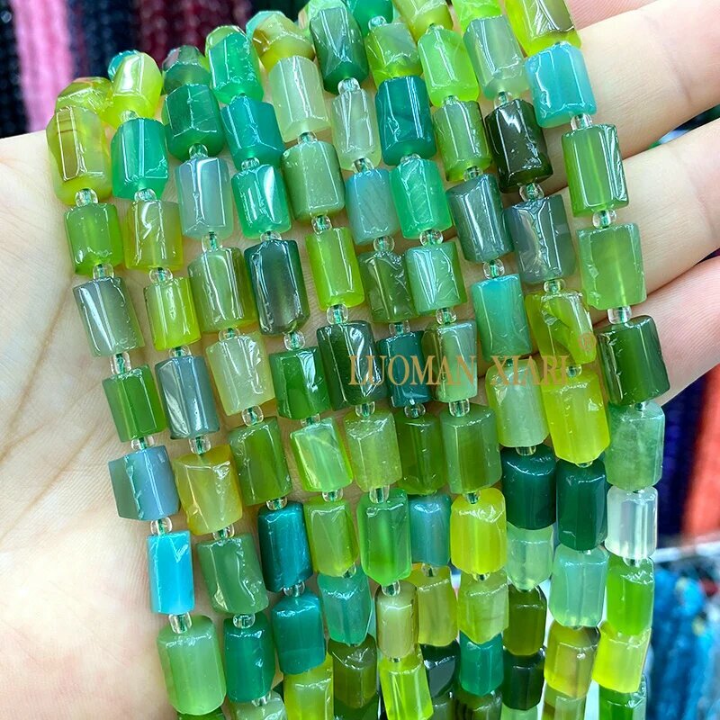 Бусины из зеленой агата, изумрудные, 7-8 мм, 28-30 шт