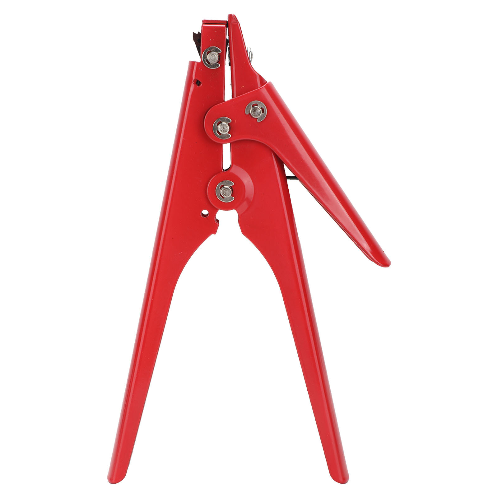 Портативный пистолет для нейлоновых кабельных стяжек с регулируемым натяжением, инструмент для крепления и обрезки пластиковых стяжек, красный.