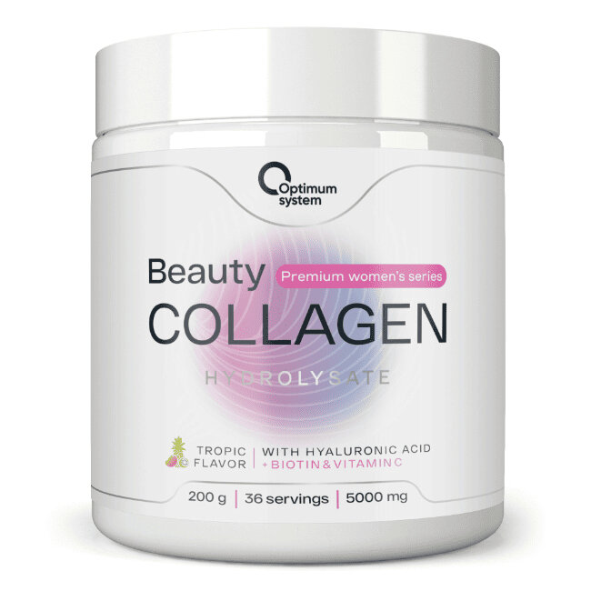 Optimum System Collagen Wellness Beauty, Коллаген Велнес бьюти 200 гр - Тропический
