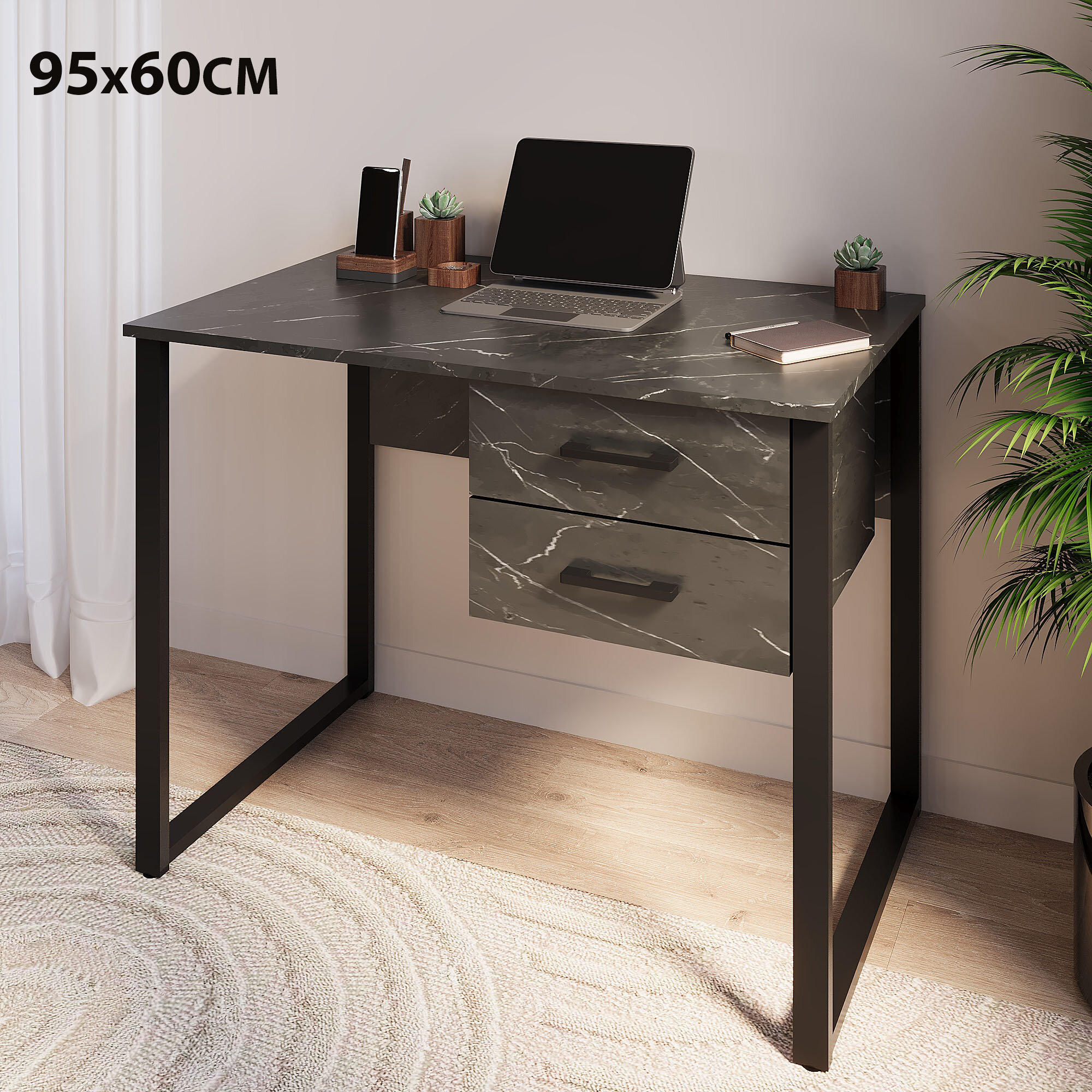 Стол письменный Лофт с ящиками 95х60, цвет креатель