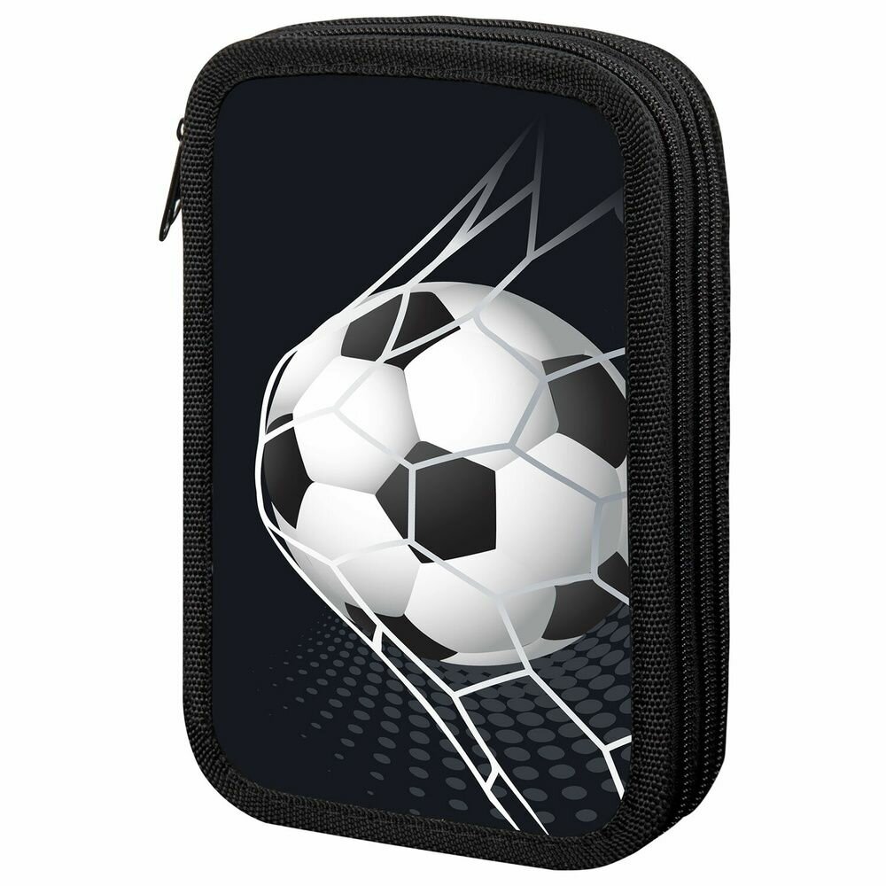 Пенал Пифагор 3 отделения, ламинированный картон, 19х11 см, "Ball kick"