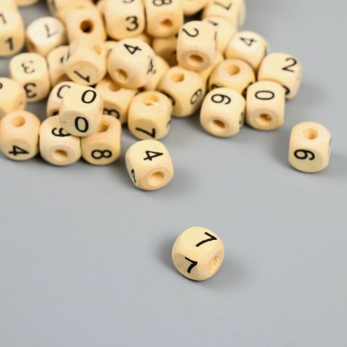 Набор бусин Астра дерево, с цифрами 10х10 мм, 96 шт (9441985)