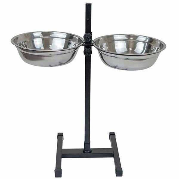 Подставка с мисками ECO "Eco", металл, шагрень, 2х5,5 л