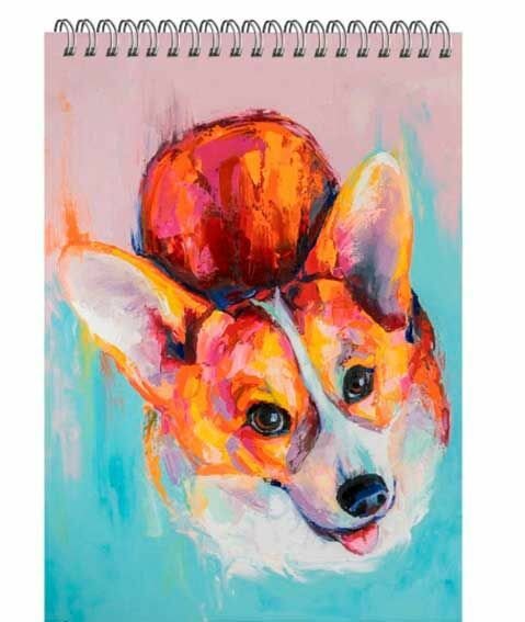 Блокнот ЭКСМО А6 60 листов, спираль "Корги" клетка, меловый картон (Б2ЛСК660312)