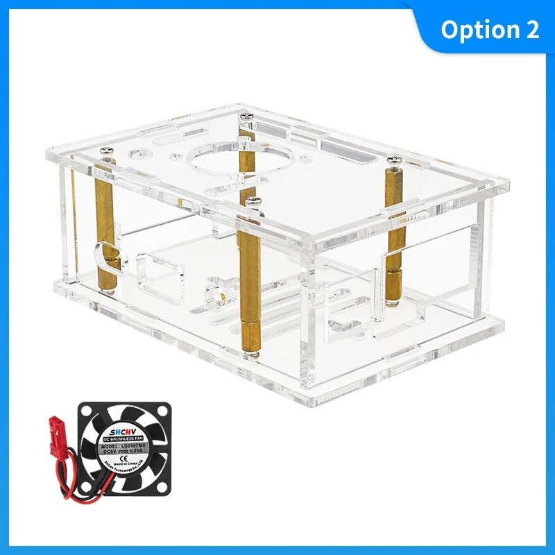 Акриловый корпус Orange Pi 4A, прозрачный защитный корпус с охлаждающим вентилятором, радиаторы для Orange Pi 4A, опционально
