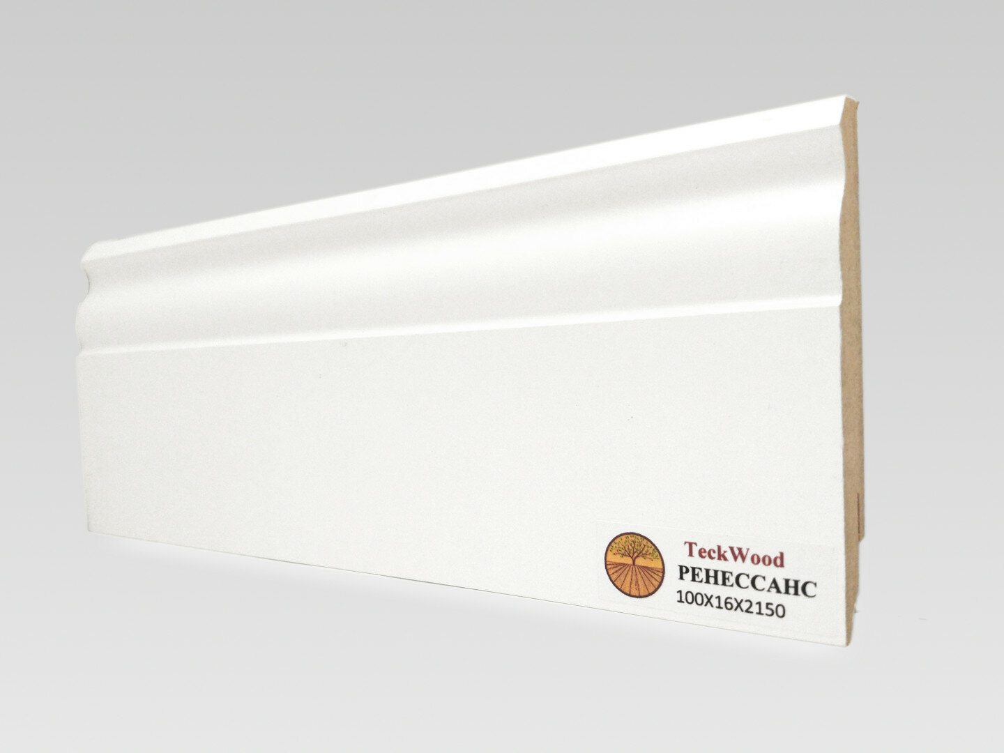 Плинтус напольный 16х100 мм белый мдф белоснежный с кабель каналом под покраску