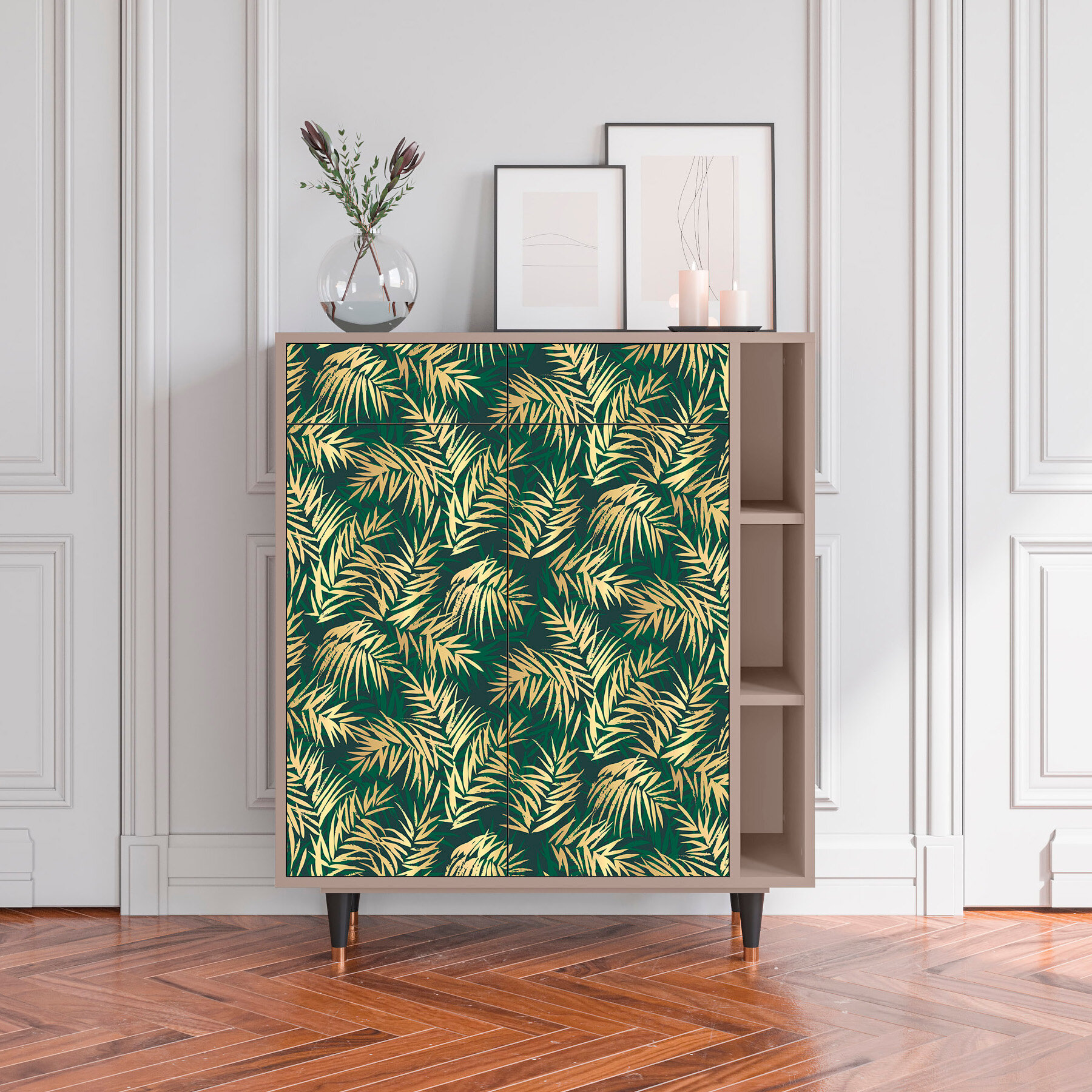 Комод - STORYZ - BS6 Sunny Palm Tree, Размер - 94 x 110 x 41 см, Цвет корпуса - , Бежевый