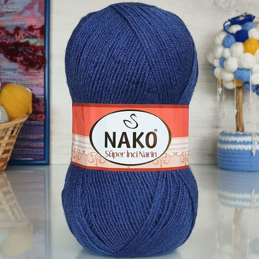 Пряжа Nako SUPER INCI NARIN 13487 т. джинс (5 мотков)