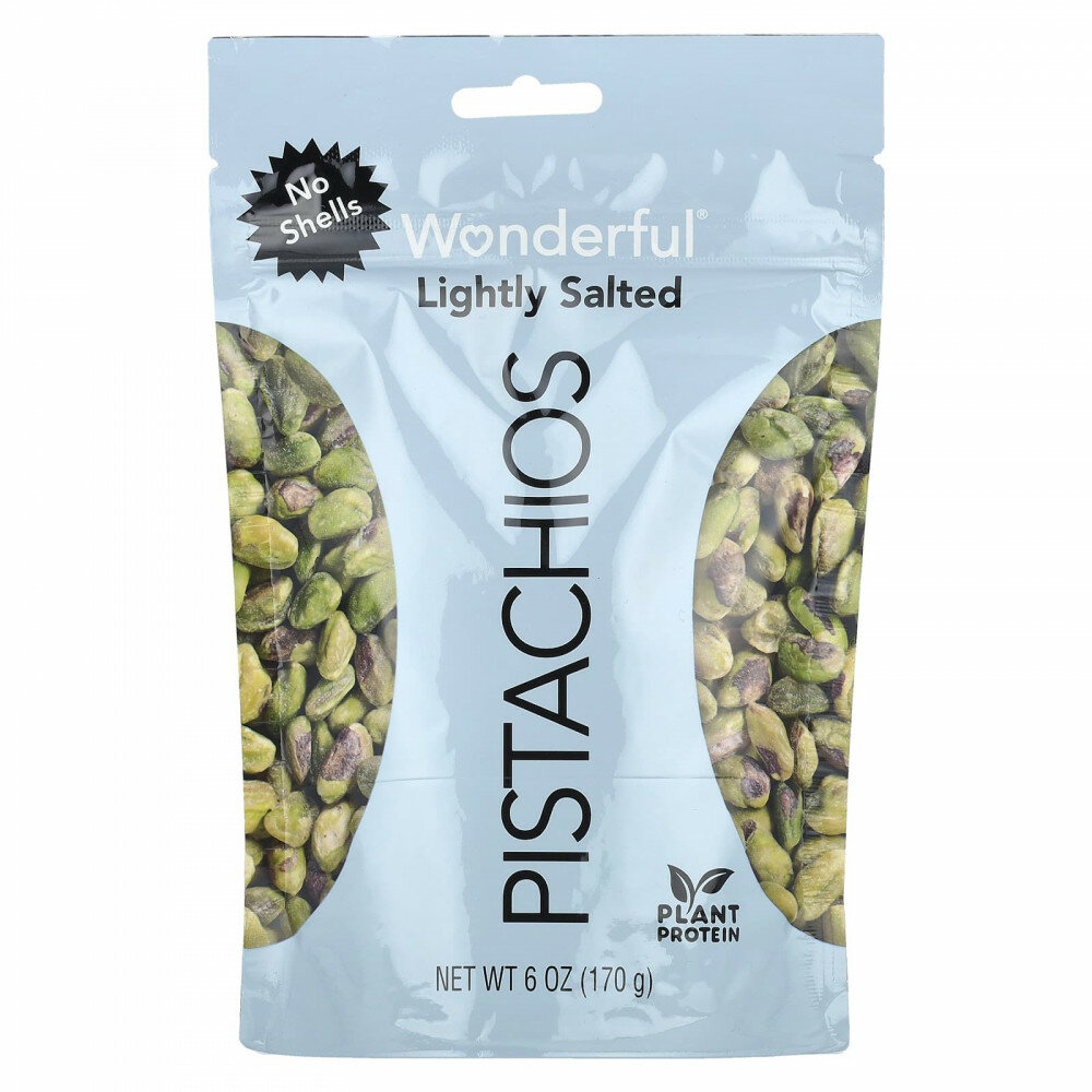 Wonderful Pistachios, с добавлением соли, без скорлупы, 170 г (6 унций)