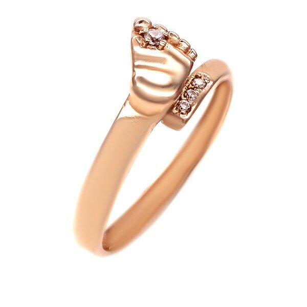 Кольцо, красное золото, 585 проба, фианит