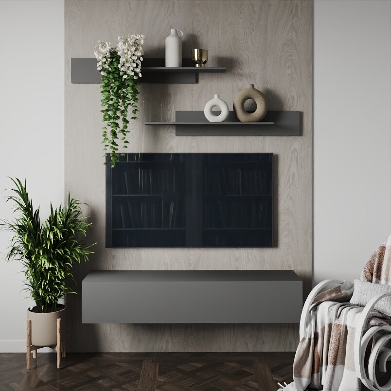 Гостиная НК-Мебель TIME 42Серый графит, ЛДСП, 160 x 40 x 150 см