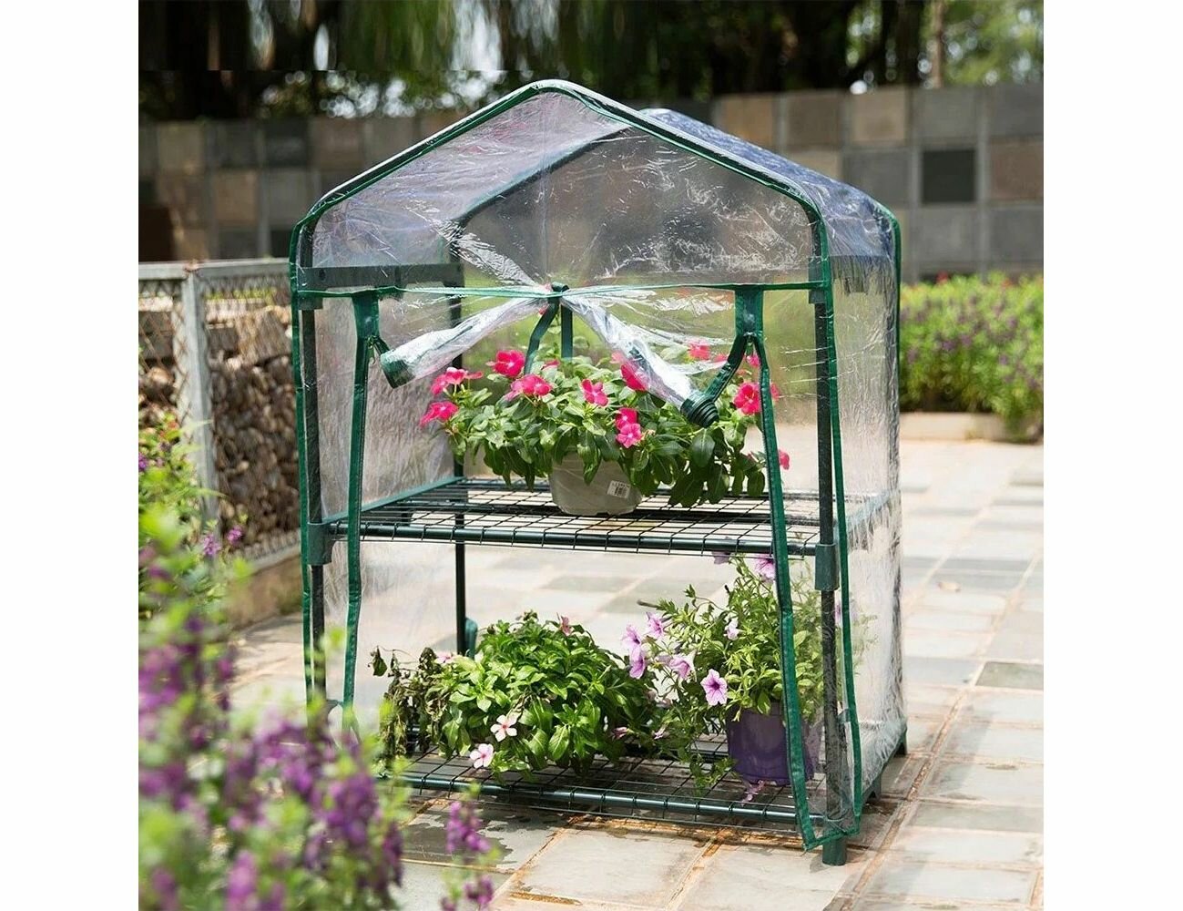 Парник двухъярусный для дома и балкона шкафчик-сад, PVC, металл, 50х45х80 см, Koopman International CE6500020