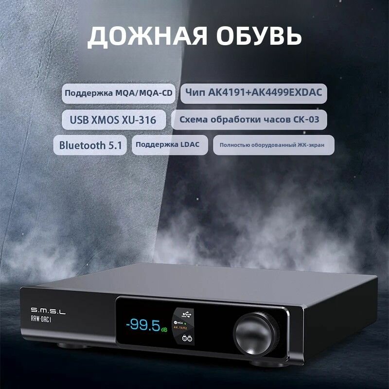 HIFI Настольный аудио декодер MQA SMSL RAW-DAC1 USB ЦАП AK4499EX Чип Bluetooth 5,1 предусилитель Поддержка LDAC AAC