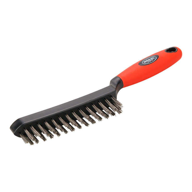 Щетка ручная трехрядная, нержавеющая сталь, двухкомпонентная рукоятка, mte