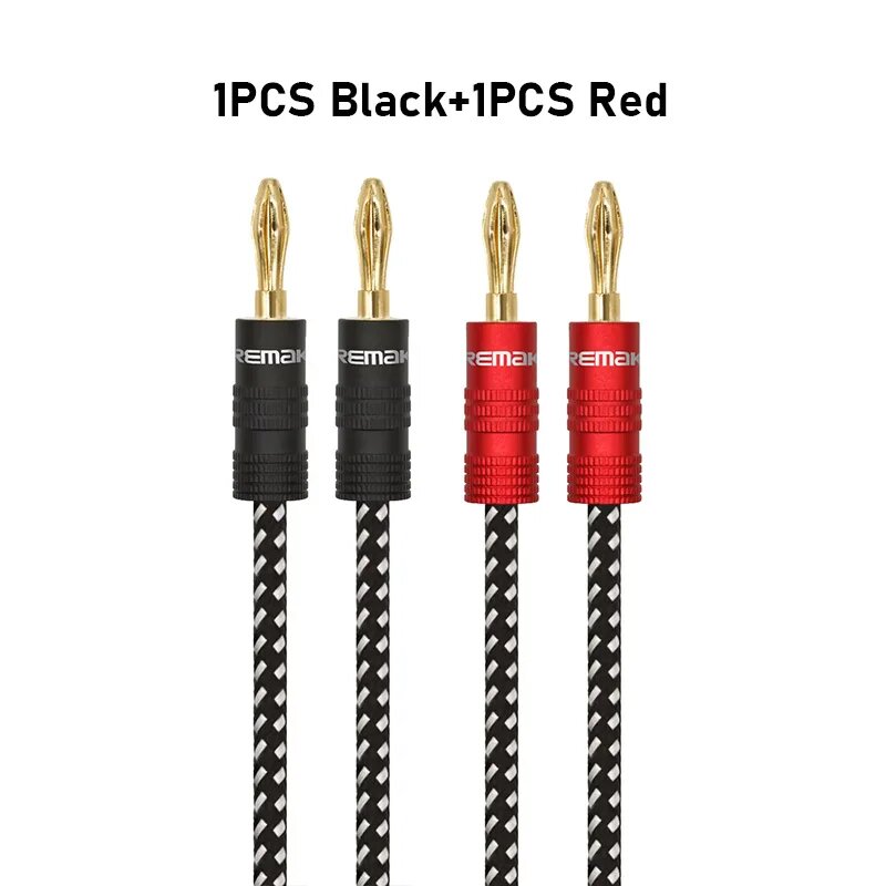 DREMAKE HiFi Акустический кабель с бананами 14AWG 2 шт. Black-Red, 2 м