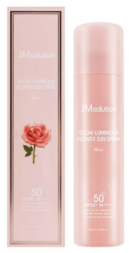 Солнцезащитный спрей с розой, 180 мл | JMsolution Glow Luminous Flower Sun Spray Rose SPF50+ PA+++