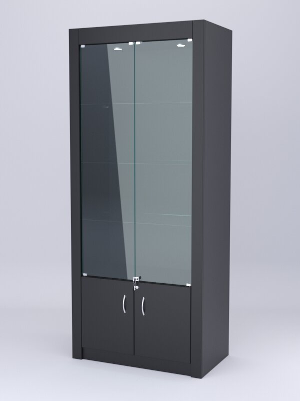 Витрина "неомодерн" №2 (закрытая, з/с ДВП) для посуды, Черный