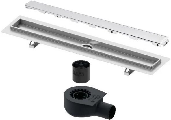 Душевой трап (лоток) Tece TECEdrainline glass 600800 + 650000 + 660016 + 600891 74,3 см, с решеткой, щелевой, белый