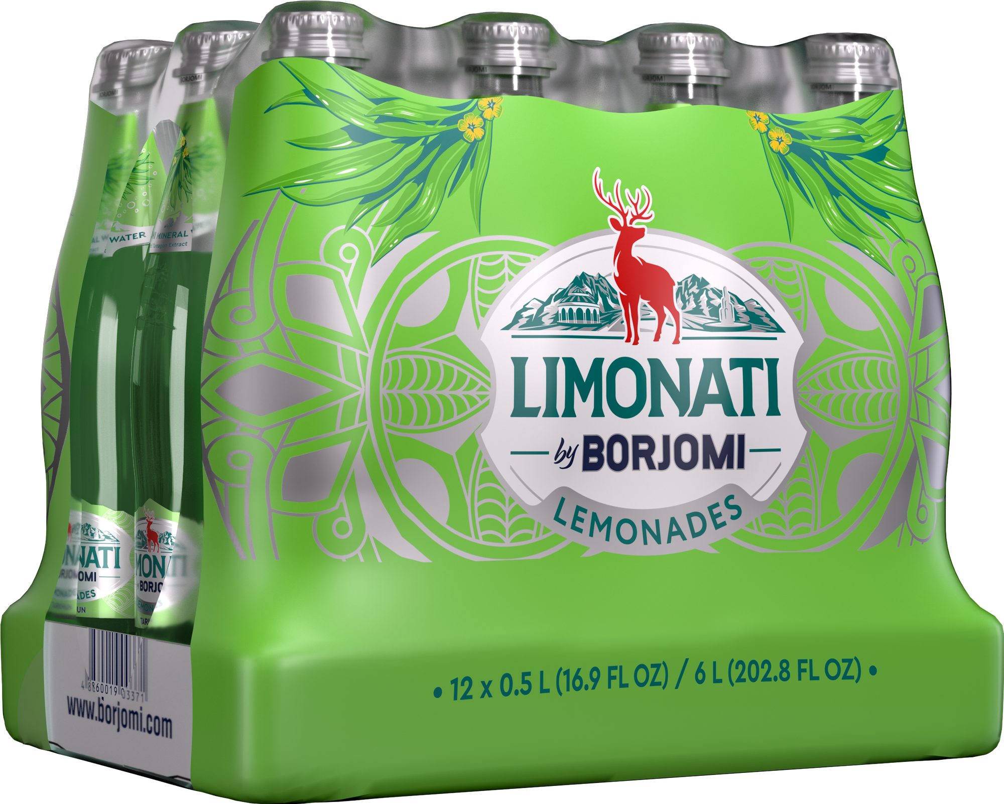 Borjomi Limonati 0,5л.*12шт. Тархун Стекло Боржоми Напиток газированный Производство - Грузия