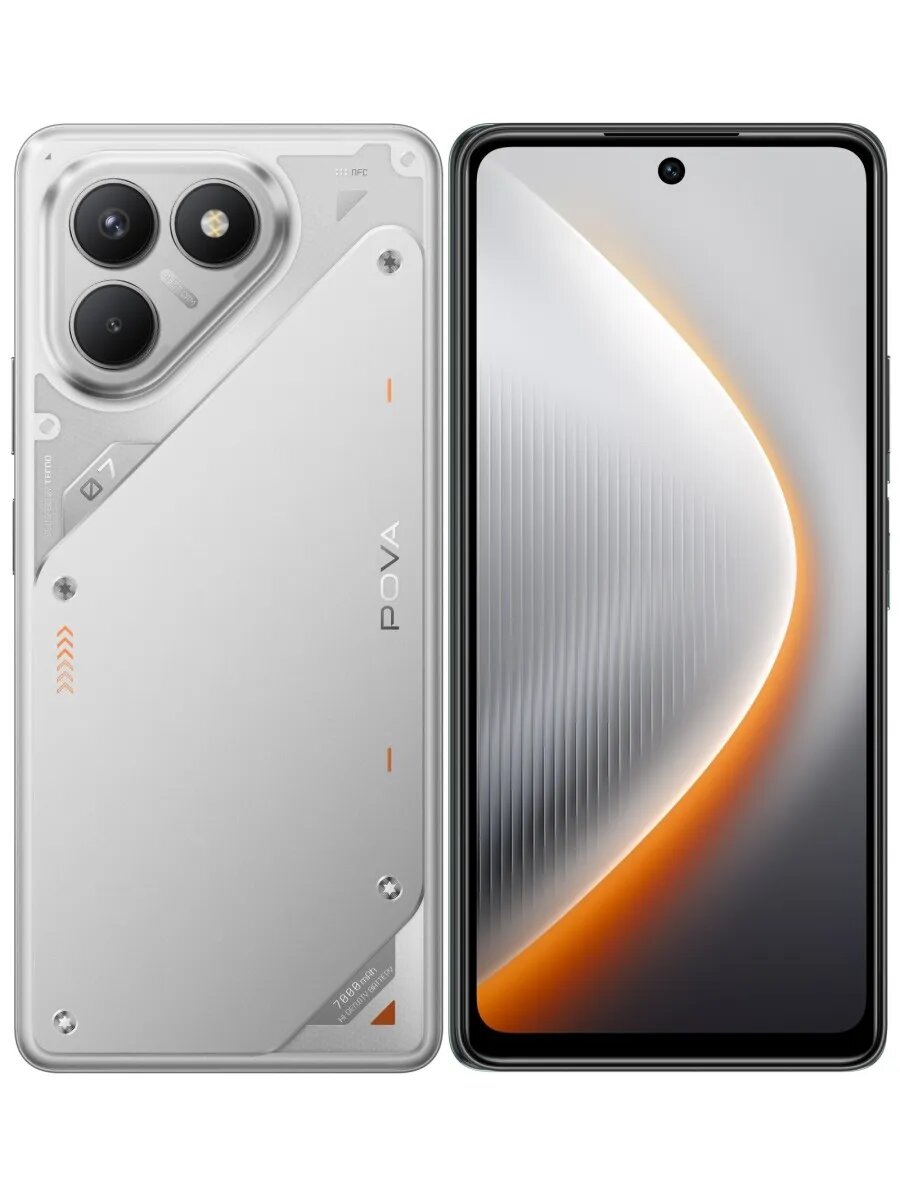 Смартфон Tecno POVA 7 Neo, память 8 / 128 GB, цвет серебристый