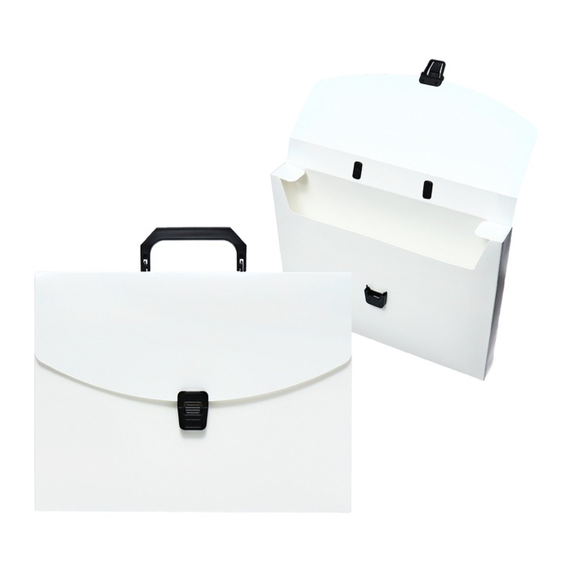 Папка-портфель Calligrata А4, белая, 700мкм, 1отделение, замок, 340x250x40мм