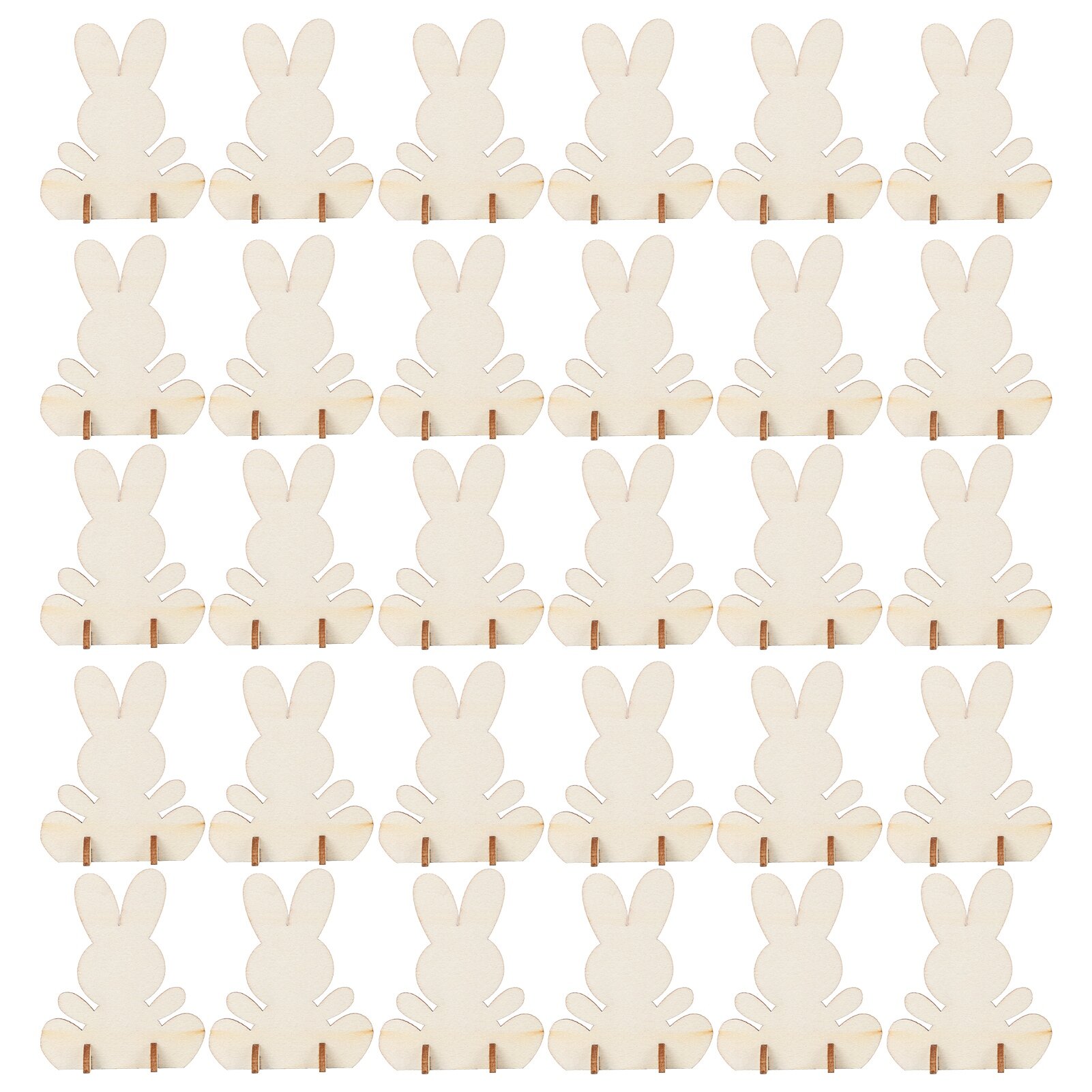 90 деревянных фигурок кроликов из древесной стружки, необработанные заготовки для поделок, украшения дома своими руками, 3D-украшение.