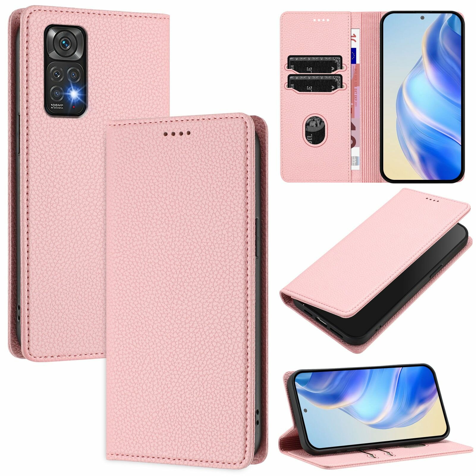 Кожаный книжка чехол для Xiaomi Redmi Note 11 4G / Note 11S 4G/ Note 12S 4G( Сяоми Редми Ноут 11 4г Сяоми Редми Ноут 11S 4г 12S 4г ) с визитницей и RFID-блокировкой