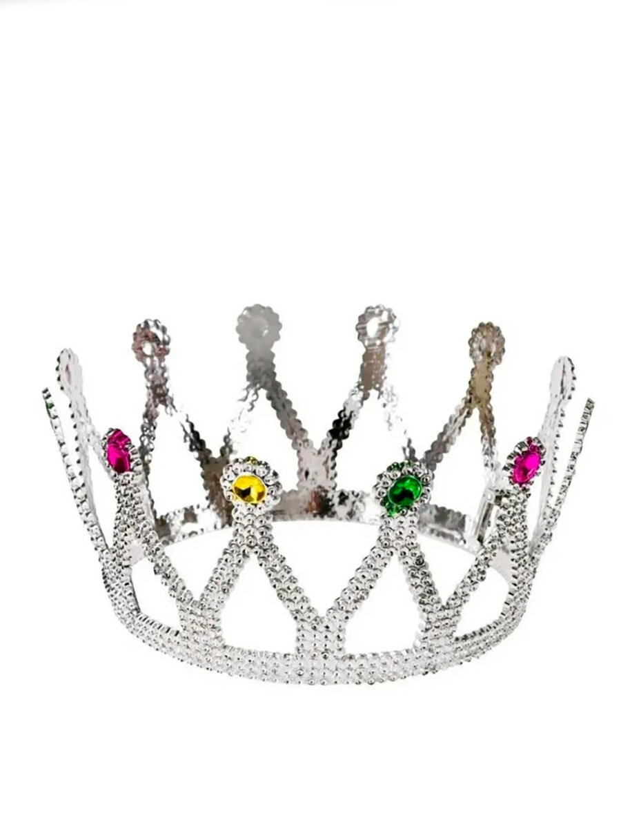 Корона серебристая карнавальная размер универсальный для праздника