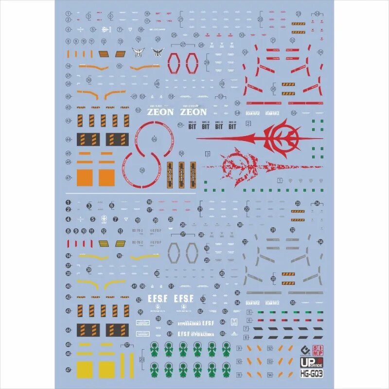 Наклейка EVO Decal HG-GQ3 для модели 1/144 GQuuuuuuX GMs-α, красно-белая, флуоресцентная, водная, для хобби и DIY, аксессуары для моделей