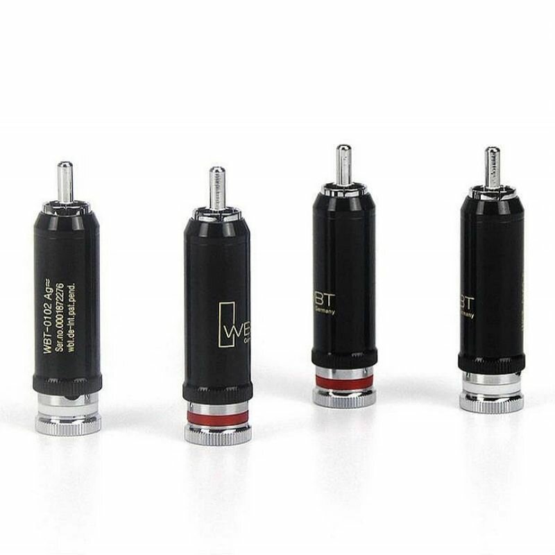 HiFi WBT-0102 посеребренный латунный родиевый штекер RCA замок сварной аудио / видео штекер разъем выхода ТВ тюнера hi fi DIY