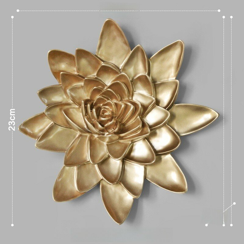 Chic resin goldfish wall hanging for entryway decoration and home styling lotus gold 22cm