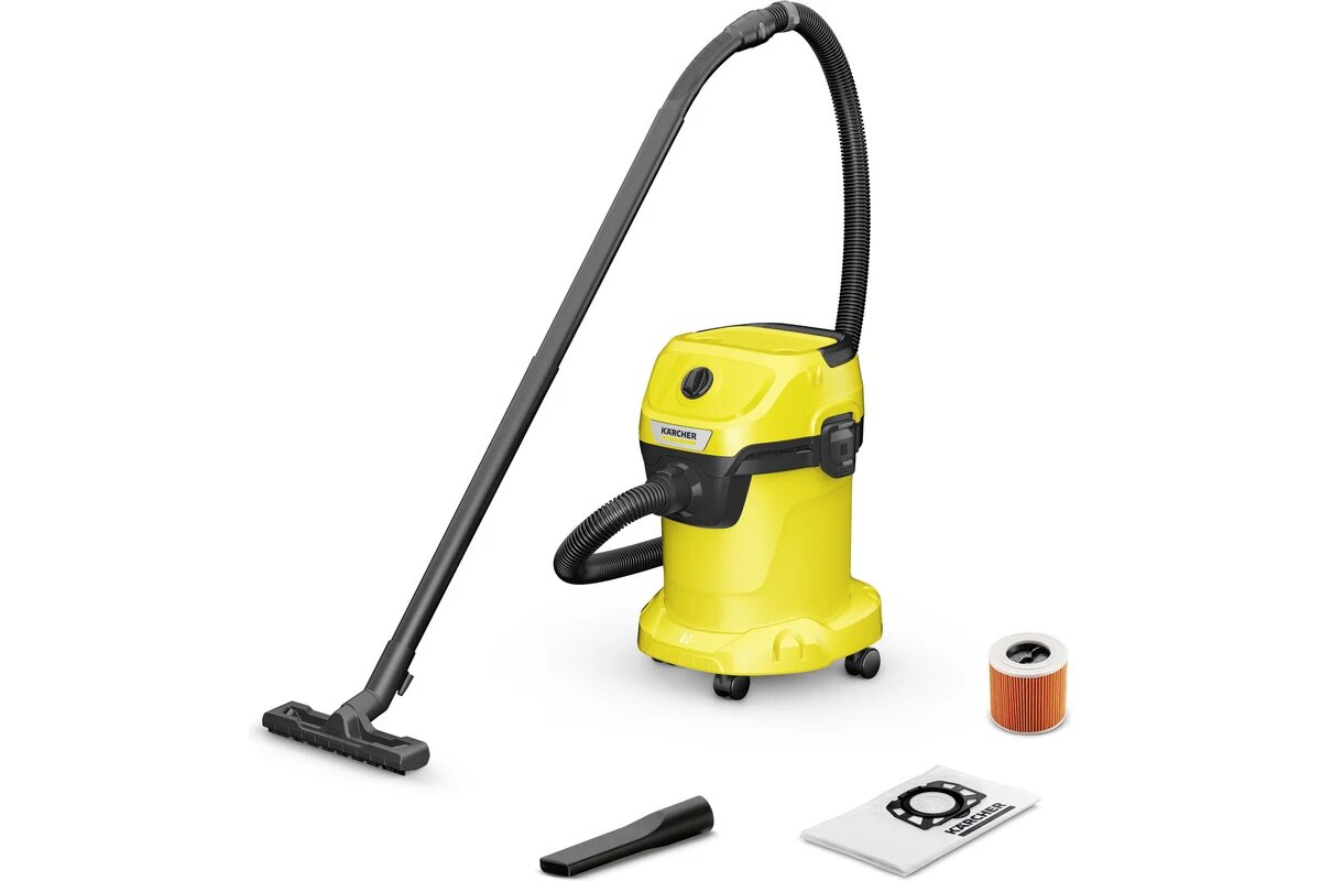 Пылесос Karcher 1.628-127.0 WD 3 V-17/4/20, функция сбора жидкостей, 1000Вт, 17л