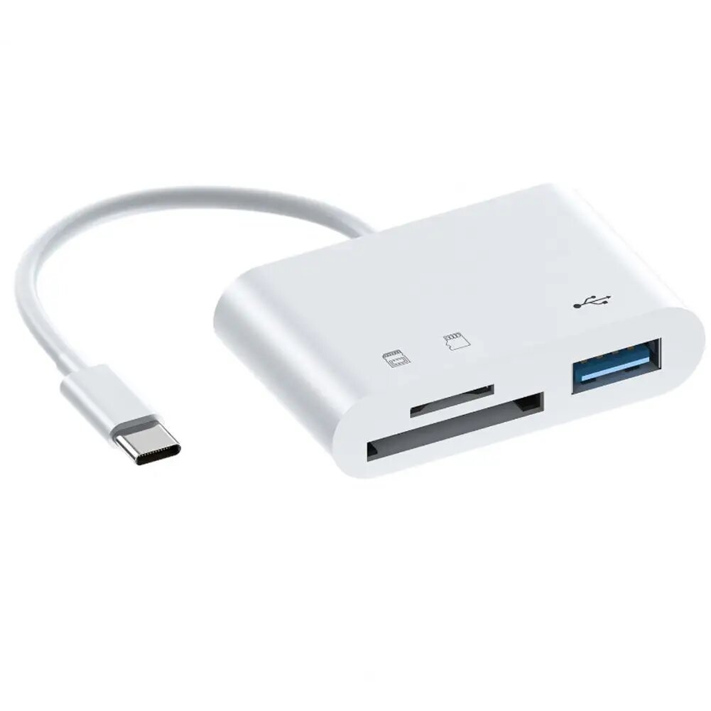 SANWOOD Кардридер 3-в-1 USB 2.0/Type-C White Typec