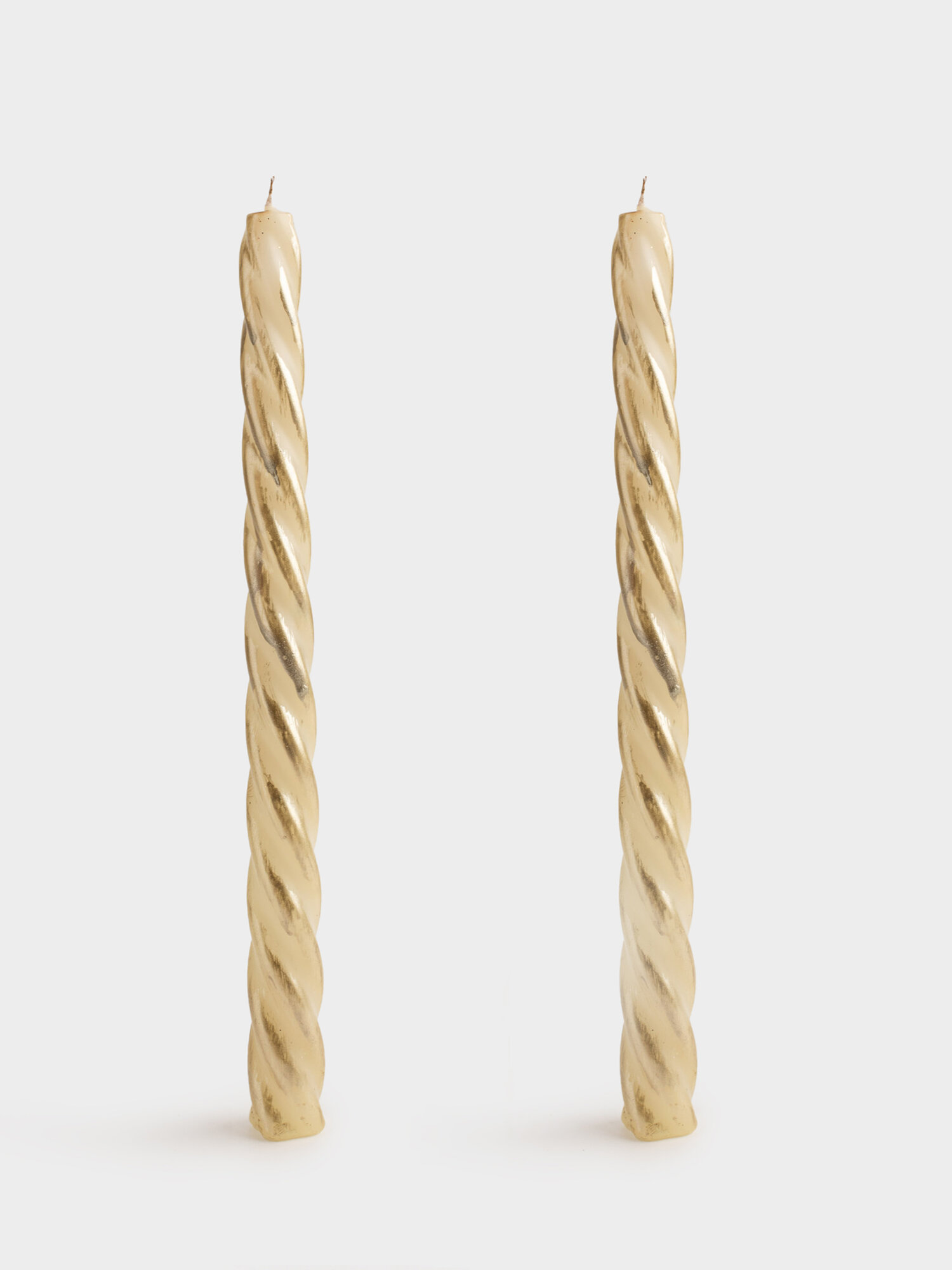 Свеча, 25 см, 2 шт, тонкая, шампань, Спираль, Spiral shape, Kuchenland