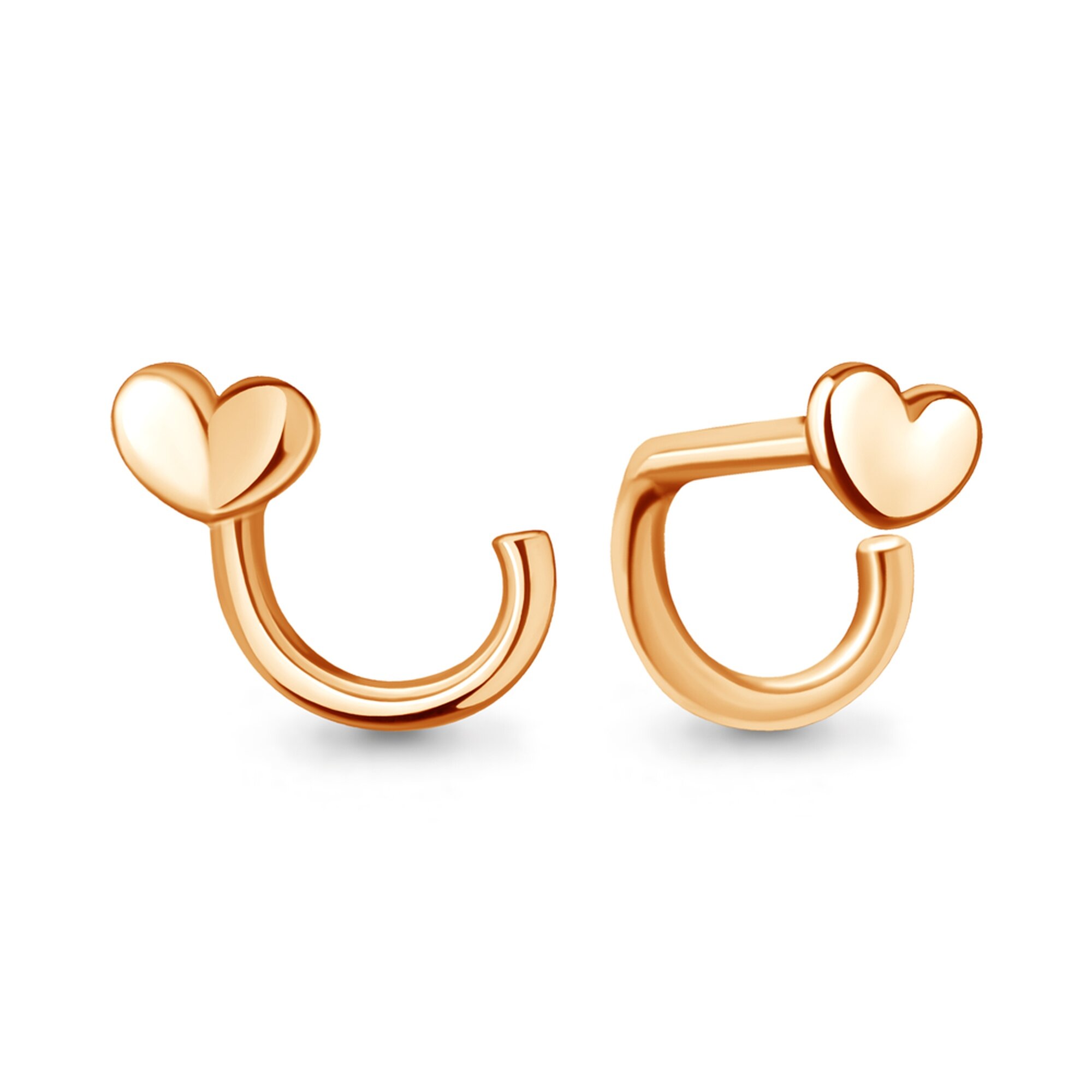 Пирсинг в нос, красное золото, 585 проба