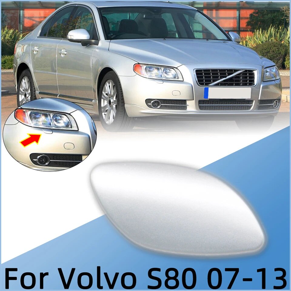 Автозапчасти для VOLVO S80 2007-2013, передний бампер, омыватель фар, крышка форсунки Silver LH