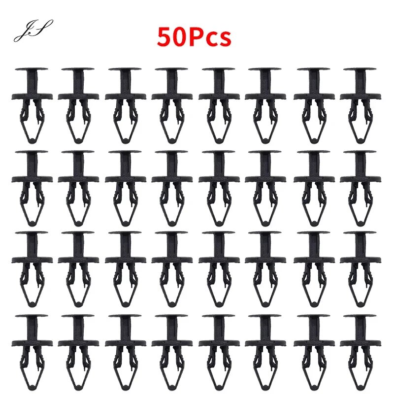 50 шт. универсальный автомобильный бампер, крепеж для крыльев, заклепки, пластиковые стопорные зажимы для Ford Buick Chevrolet, зажимы для панели отделки, Черный