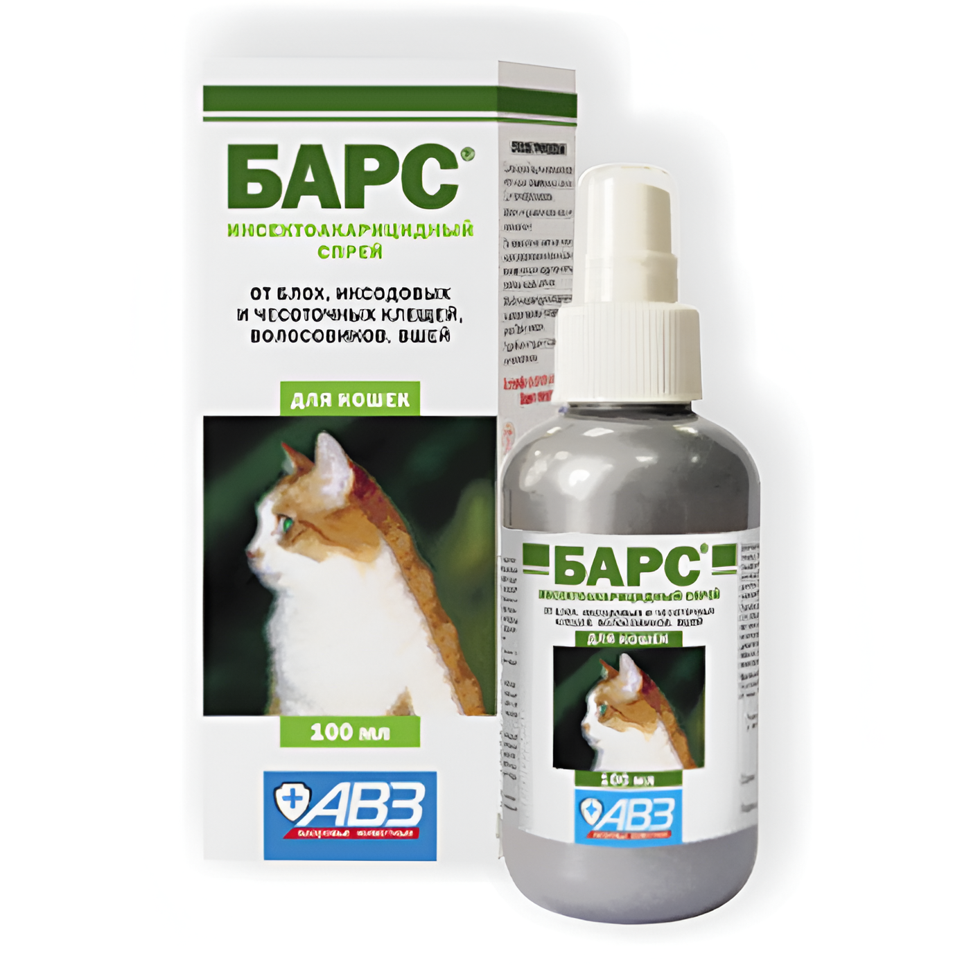 Спрей барс для обработки кошек от блох и клещей